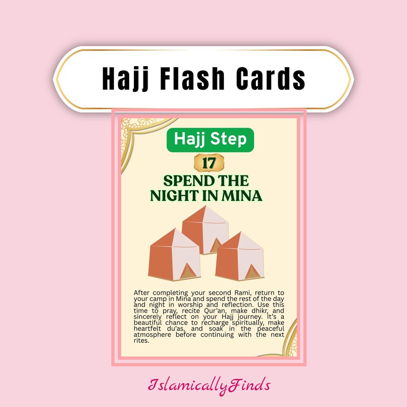 Hajj Flashcards Printable Set: Islamic Pilgrimage Learning (PNG, PDF ...