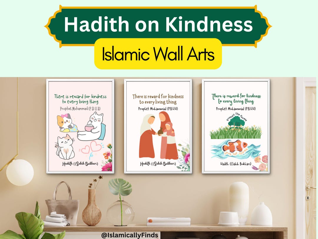 Islamic Wall Art Featuring Hadith “there is Reward for Kindness to ...