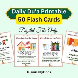 50 Daily Dua Flash Cards Dhikr for Muslims Printable Islamic Prayer ...