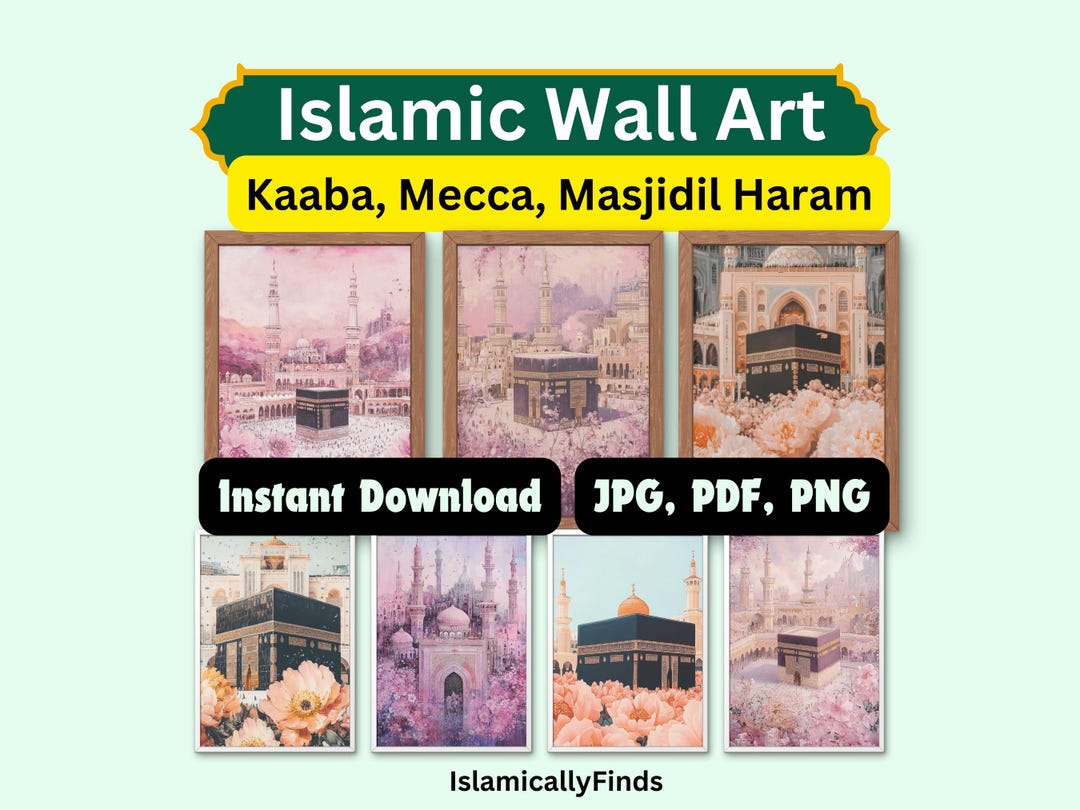 Floral Kaaba Mecca Painting: Islamic Wall Art (digital Download) - Etsy