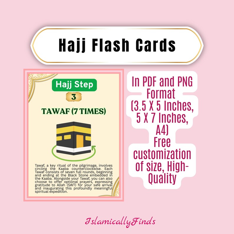 Hajj Flashcards Printable Set: Islamic Pilgrimage Learning (PNG, PDF ...