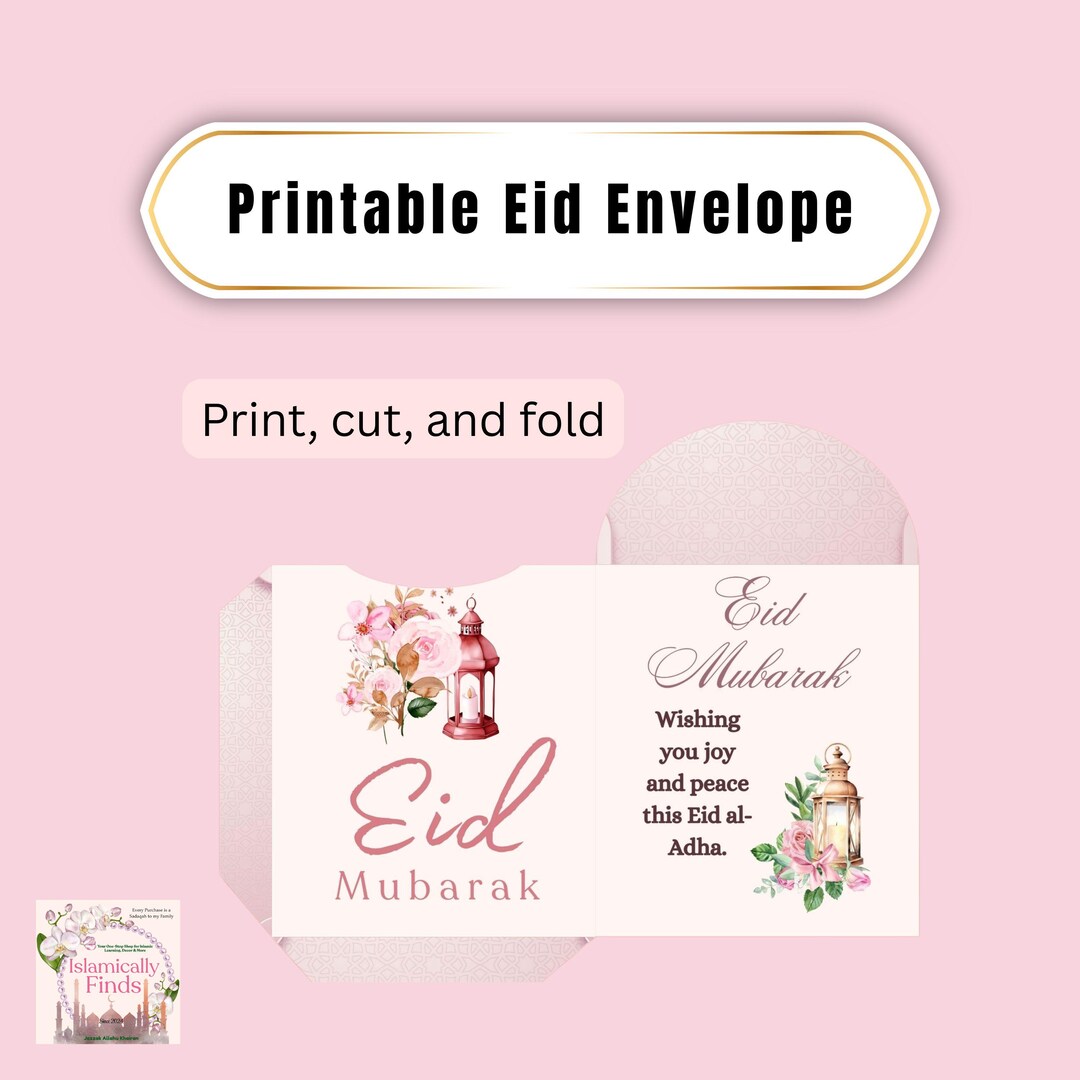 Printable Eid Envelope for Eidi Money – Islamic Eid Mubarak Gift ...