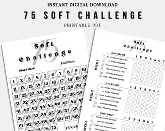 75 Soft Challenge Tracker & Journal - Etsy