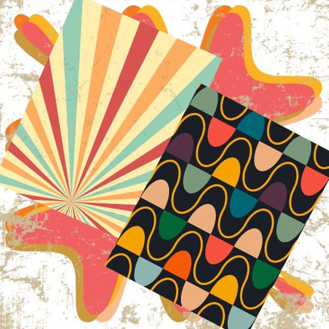 Vintage 1970's Nostalgia Paper Bundle - Digital Paper Pack for ...