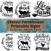 Classic Farmhouse Printable Signs - Printable Wall Decor - Sweet ...
