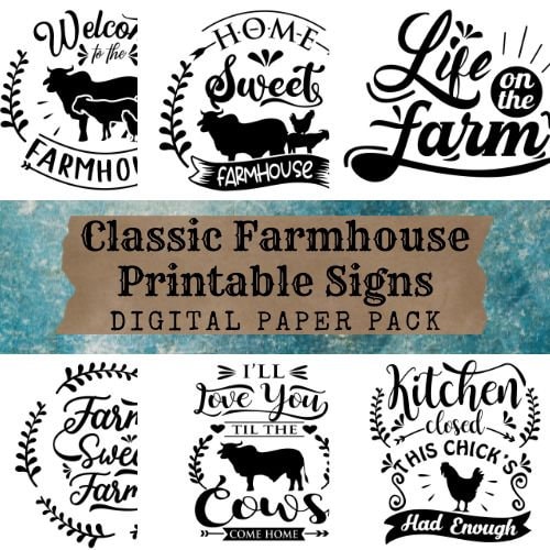 Classic Farmhouse Printable Signs - Printable Wall Decor - Sweet ...