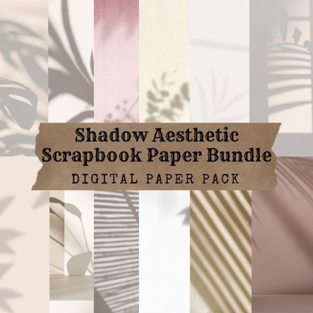 Shadow Aesthetic Scrapbook Paper Bundle | Vintage & Boho Printable ...