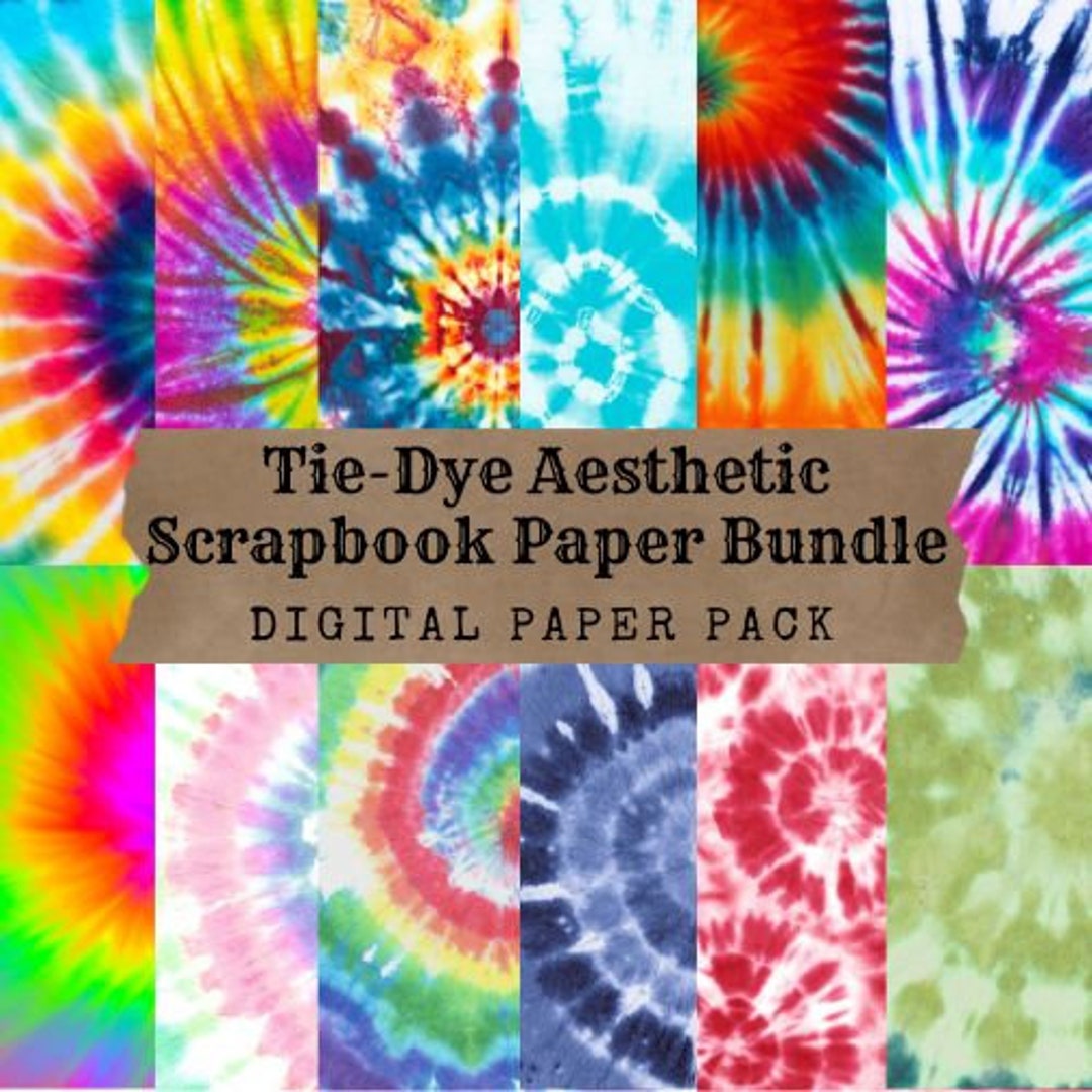 Tie-dye Aesthetic Scrapbook Paper Bundle Digitial Paper Pack - Etsy