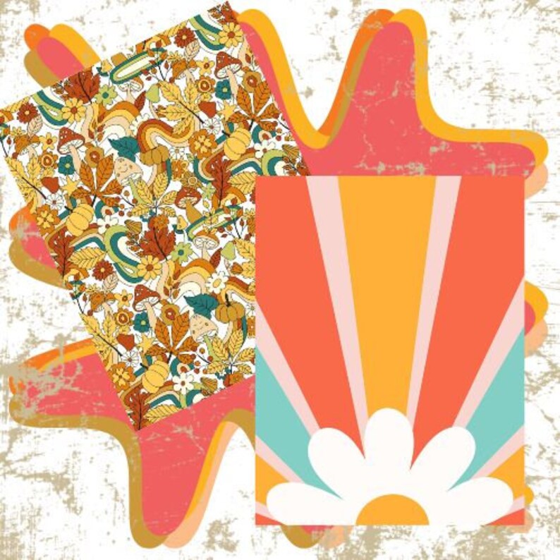 Vintage 1970's Nostalgia Paper Bundle - Digital Paper Pack for ...