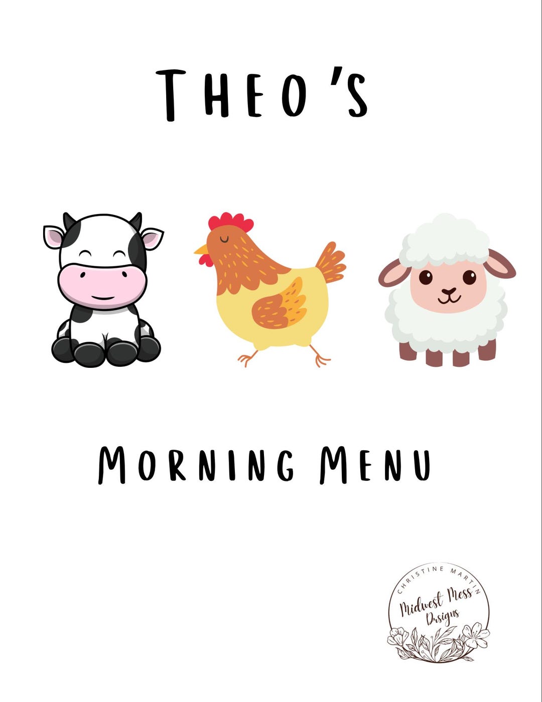 Morning Menu, EDITABLE Printable Calendar Time Activities, Educational ...