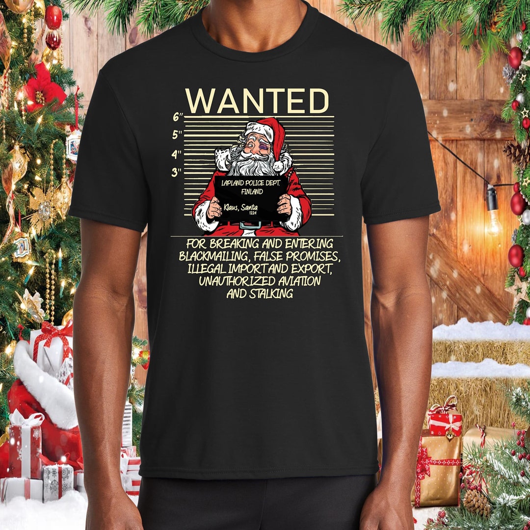 Funny Bad Santa Mugshot Christmas T-shirt - Etsy
