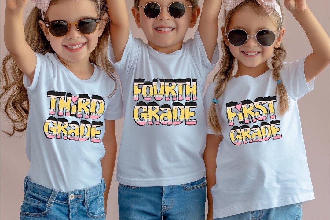 Personalized School Shirts Kids, Pencil Shirt for Kids, Girls Grade ...