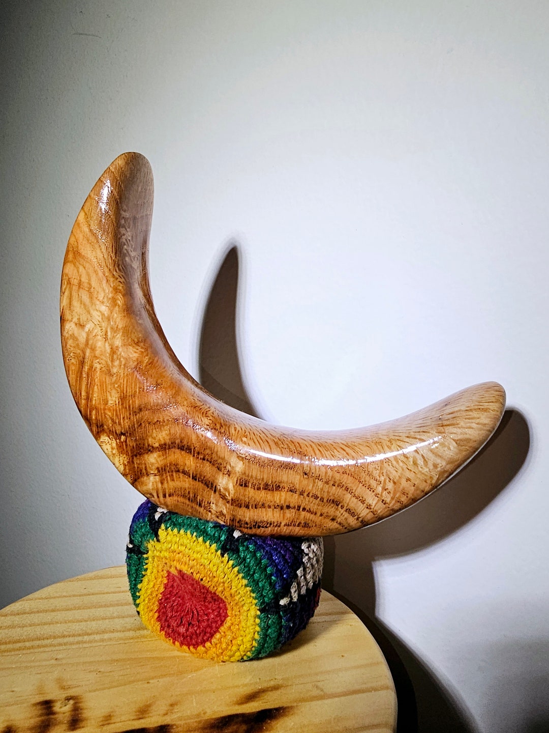 Hand Carved Solid Oak Burl Moon - Etsy