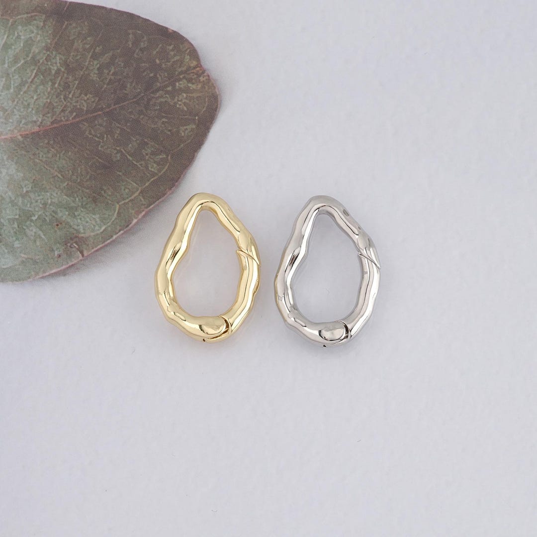 18K Gold Filled Irregular Clasp,push Gate Clasp,geometric Spring Clasp ...
