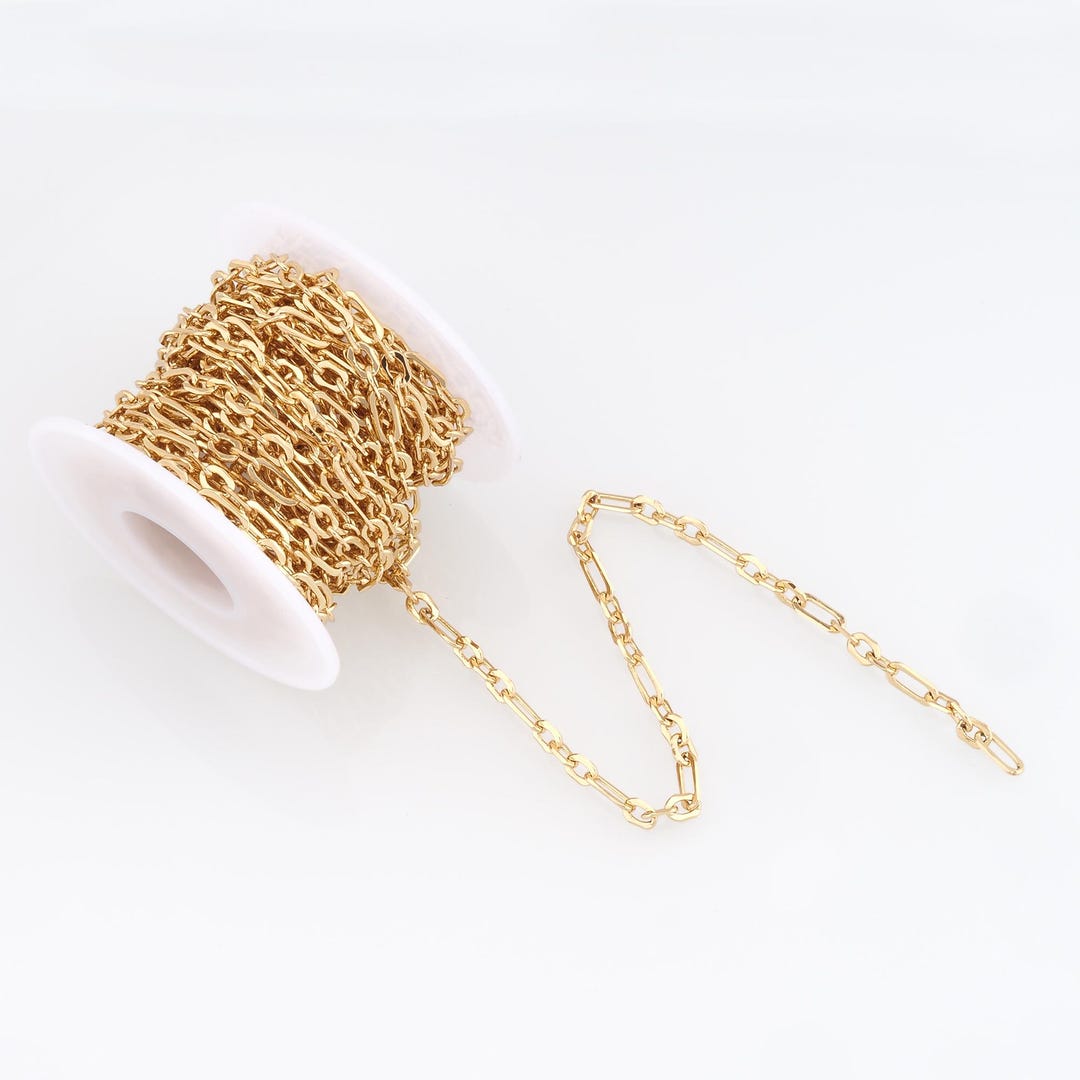 3.28feet 18K Gold Plated Geometry Chain,gold Link Chain,geometry Link ...