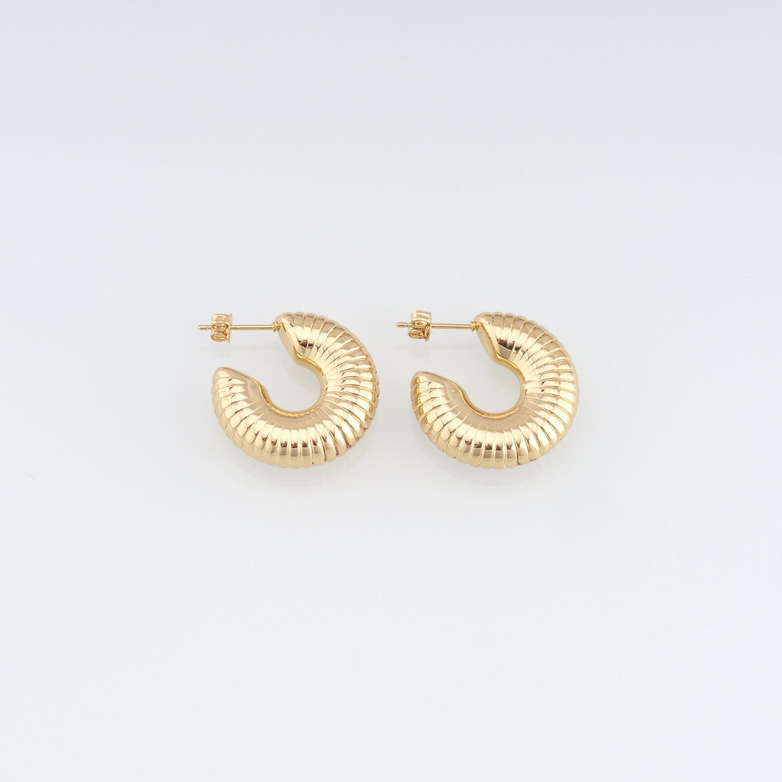 18K Gold Filled Round Stud Earrings,minimalist Earring,gold Round Open ...