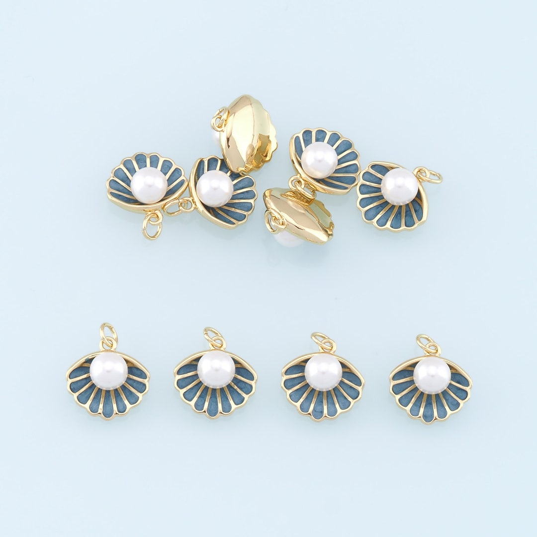 18K Gold Filled Shell Pendant,shell Charm Bracelet Necklace for DIY ...