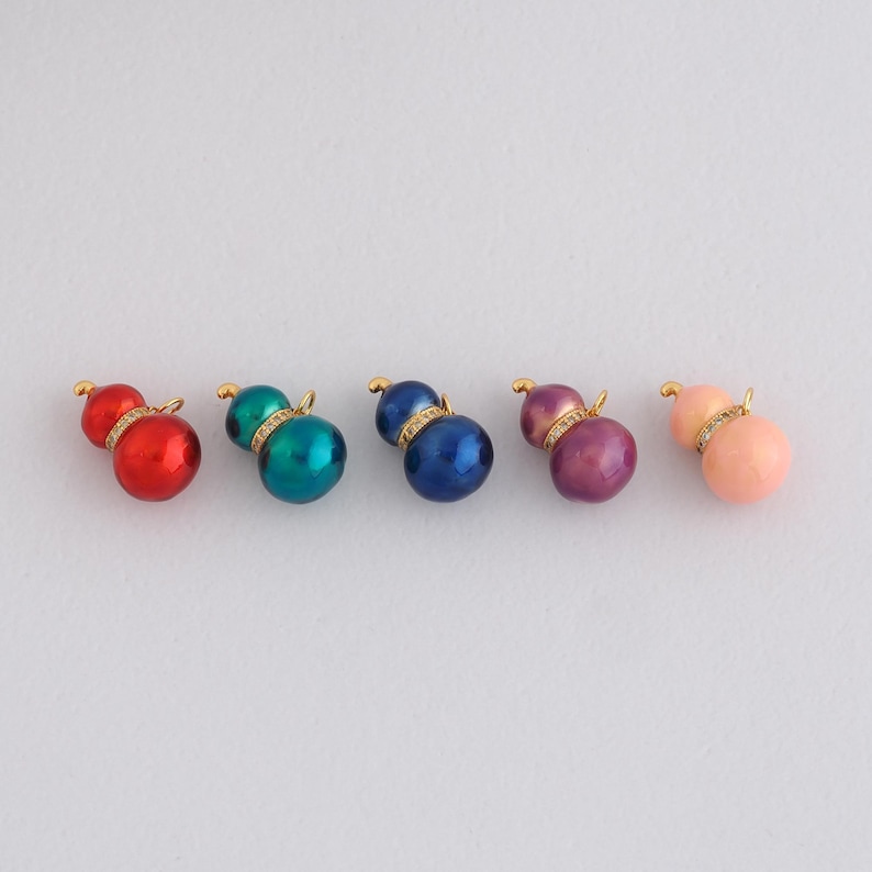 24K Gold Filled Gourd Pendant,enamel Gourd Charm Necklace for DIY ...