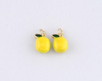 Gold Lemon Charms,18k Gold Filled Color Lemon Pendant,fruit Charm ...
