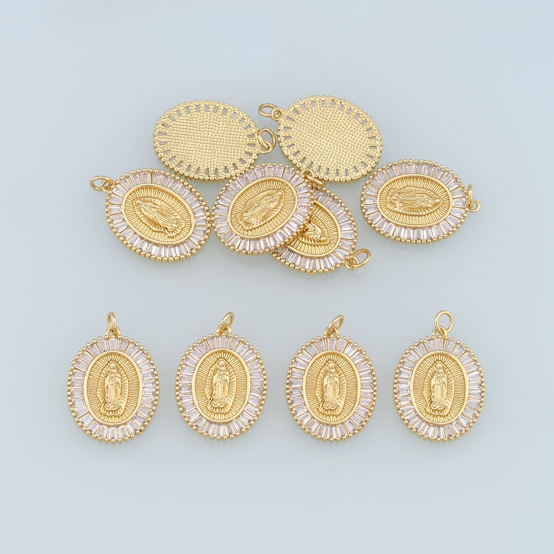 18K Gold Filled Virgin Mary Pendant,virgin Mary Charm Bracelet Necklace ...