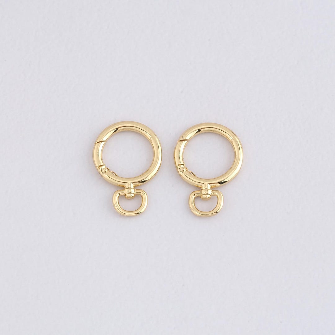 18K Gold Filled Round Spring Clips,snap Clasp,round Push Gate Clasp for ...