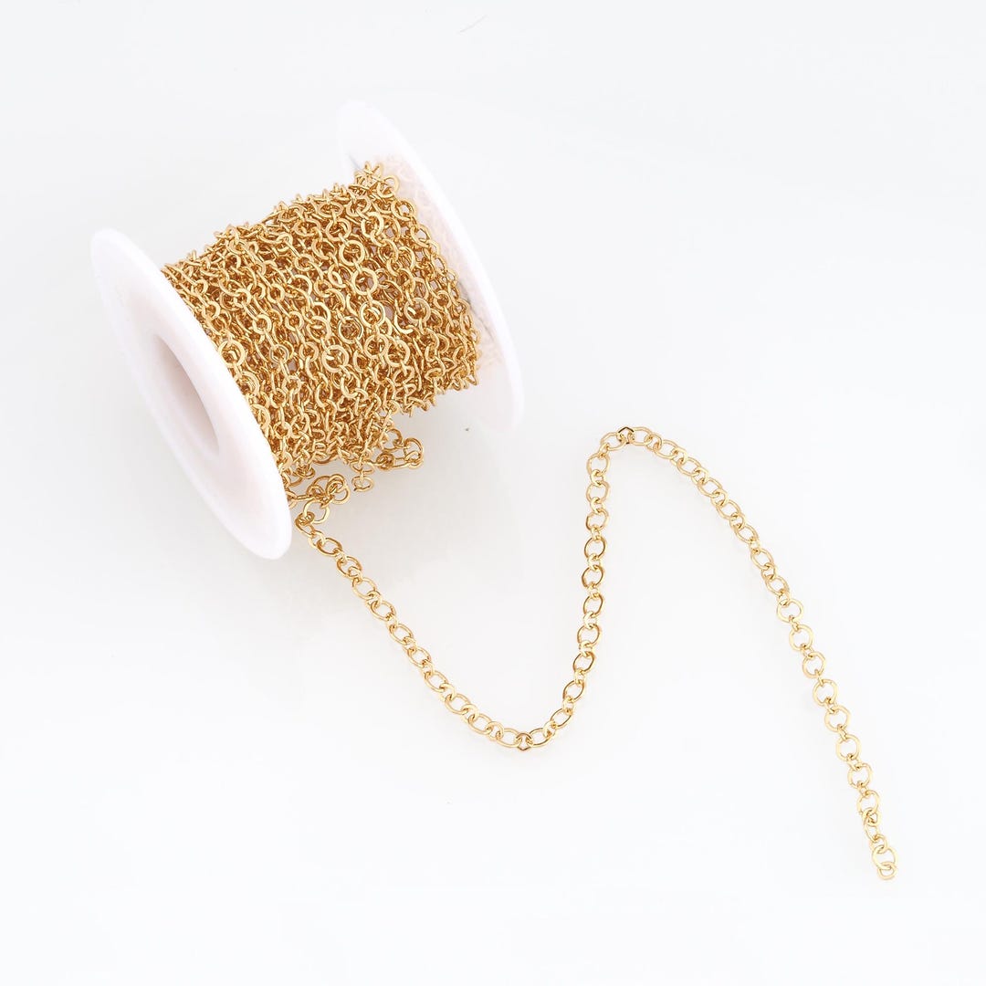3.28feet 18K Gold Filled Round Chain,gold Link Chain,round Link ...