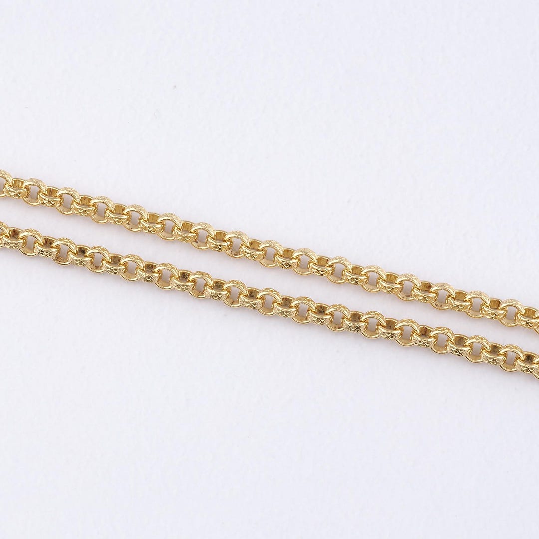 3.28feet 18K Gold Filled Round Chain,link Chain Necklace,gold Rolo ...