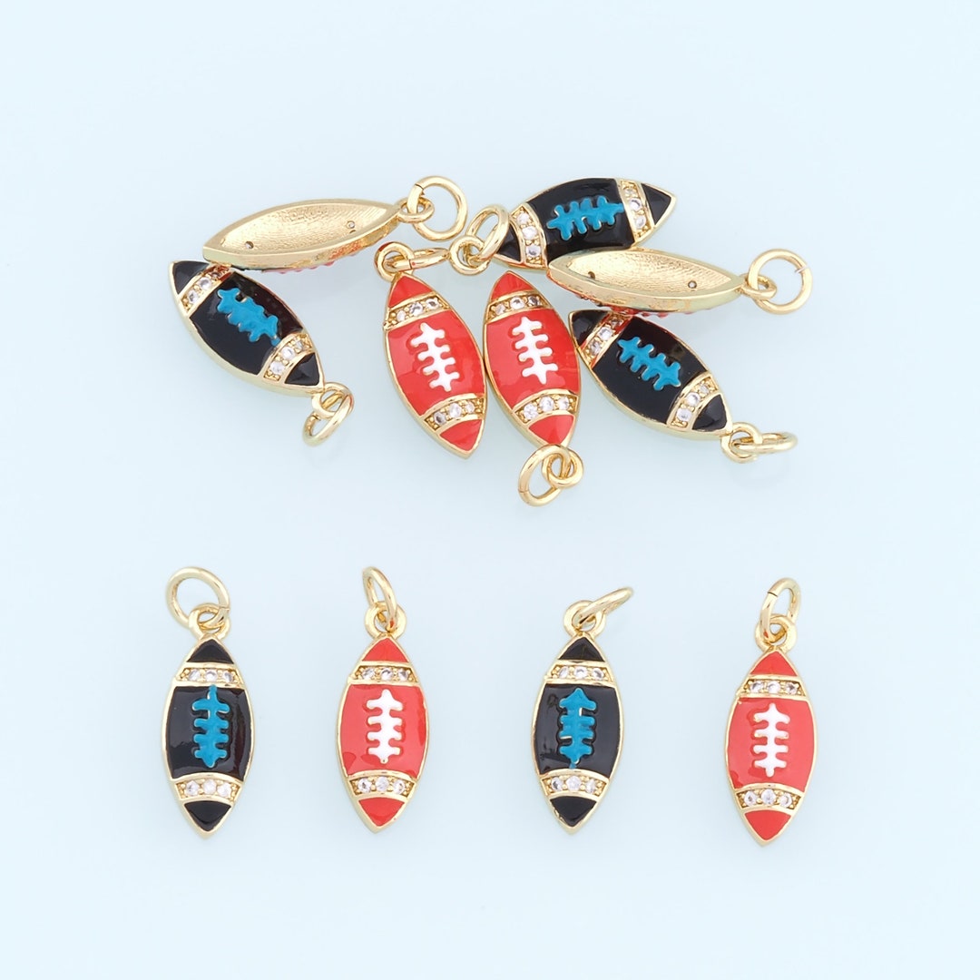 18K Gold Filled Football Pendant,enamel Football Pendant Necklace ...
