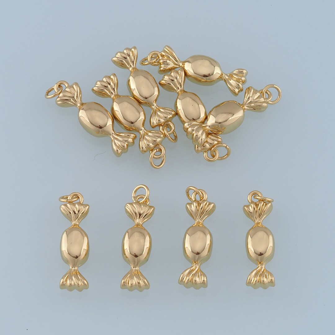 18K Gold Filled Candy Pendant,candy Charm Bracelet Necklace for DIY ...