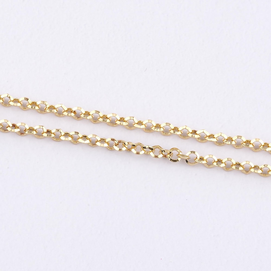3.28feet 18K Gold Filled Round Chain,link Chain Necklace,gold Rolo ...