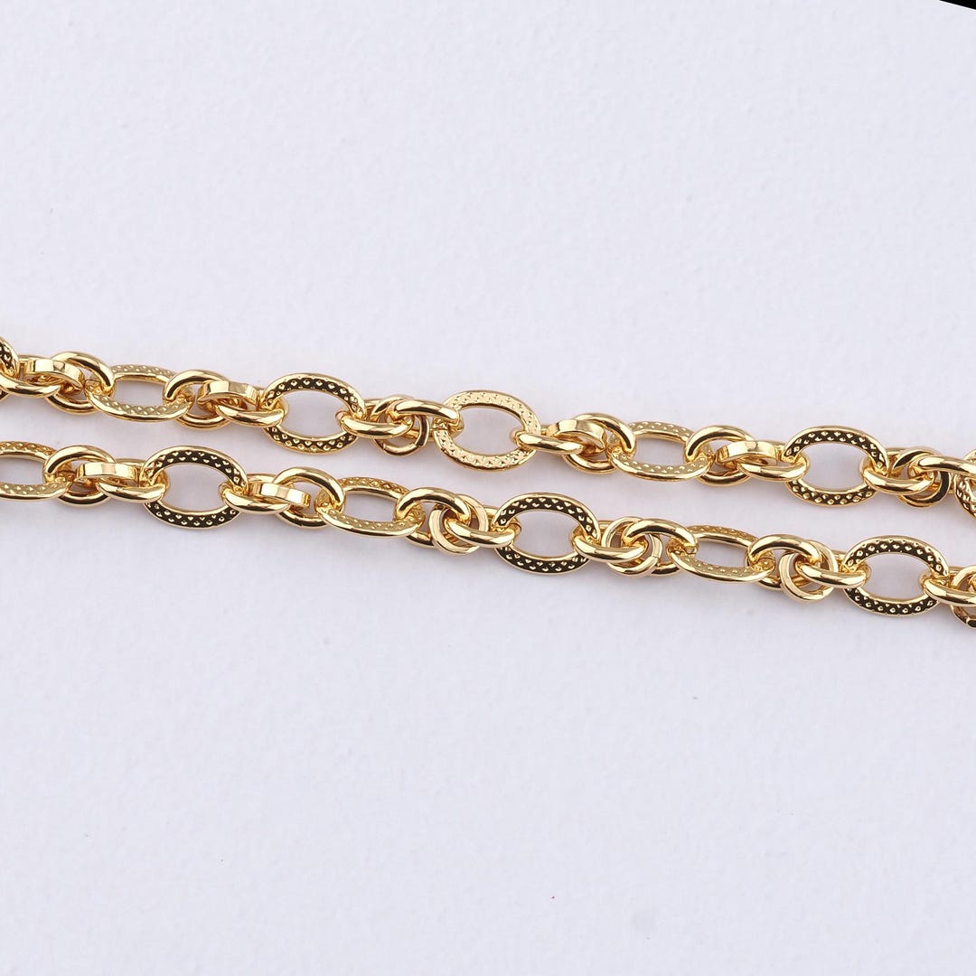 3.28feet 18K Gold Filled Paper Clip Chain,link Chain Necklace,gold Oval ...