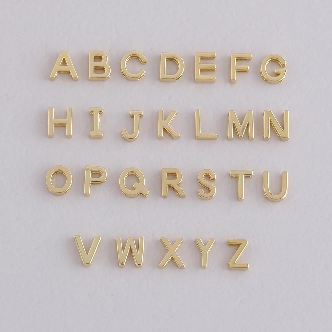 18K Gold Filled Initial Spacer Beads,letter Beads Charm Bracelet ...