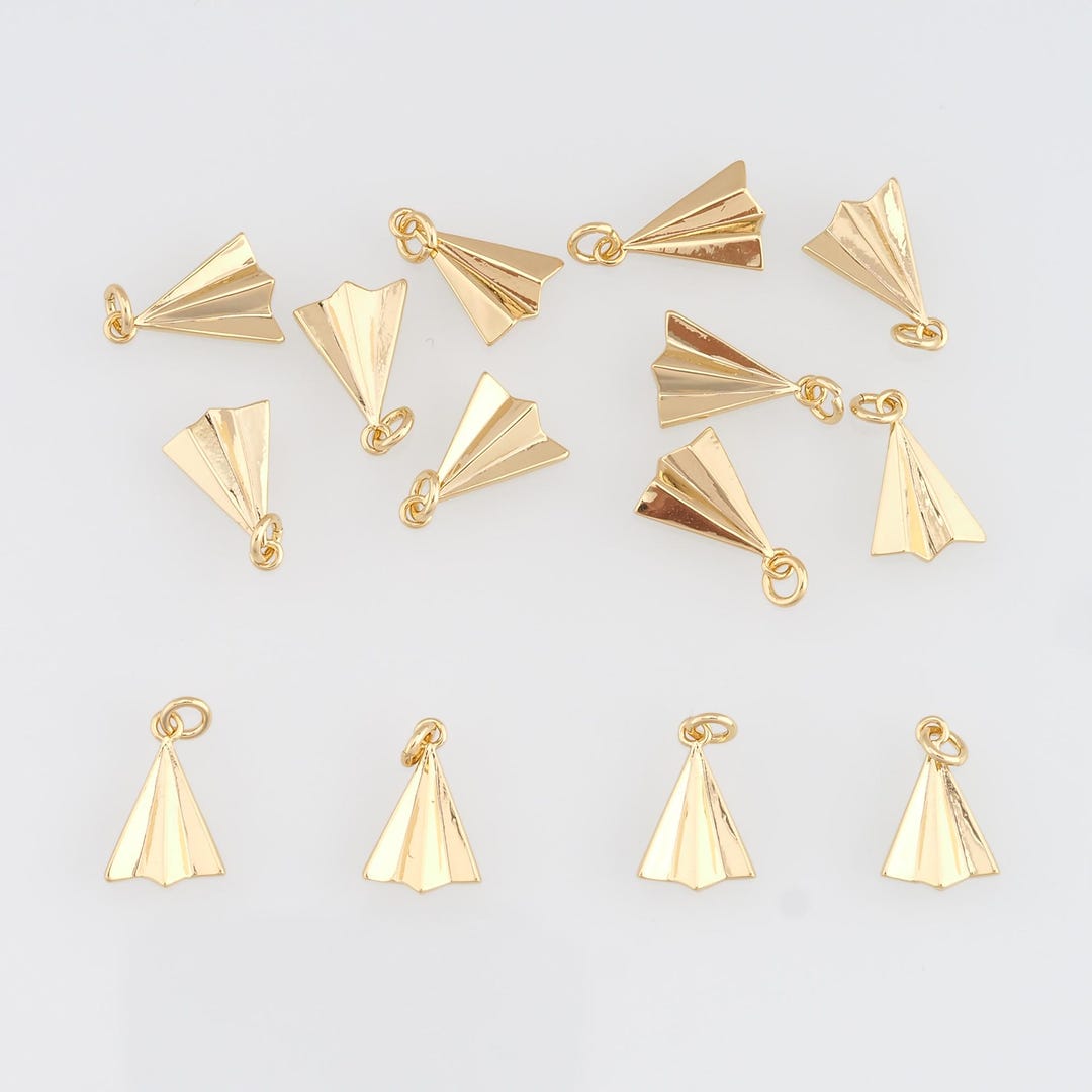 18K Gold Plated Paper Airplane Pendant,dainty Paper Airplane Pendant ...