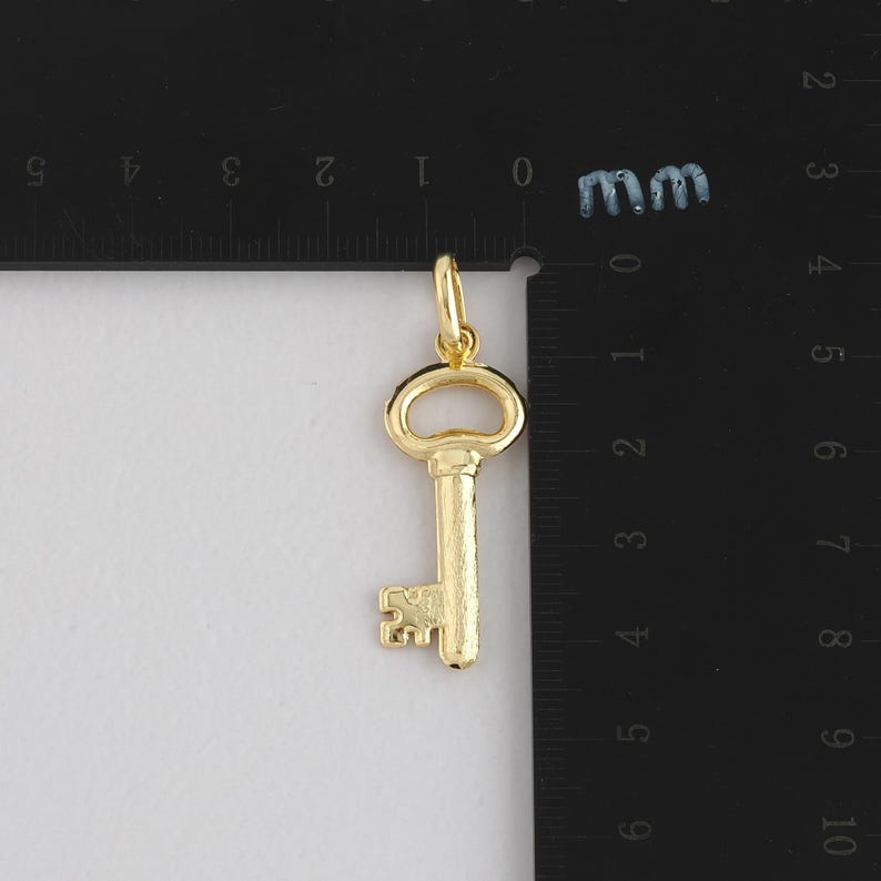 18K Gold Filled Key Pendant,gold Key Charm Bracelet Necklace for DIY ...