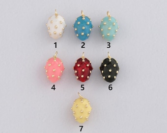 18K Gold Filled Raspberry Pendant,enamel Fruit Charm Bracelet Necklace ...