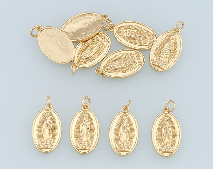 18K Gold Plated Virgin Mary Pendant,virgin Mary Charm Bracelet Necklace ...