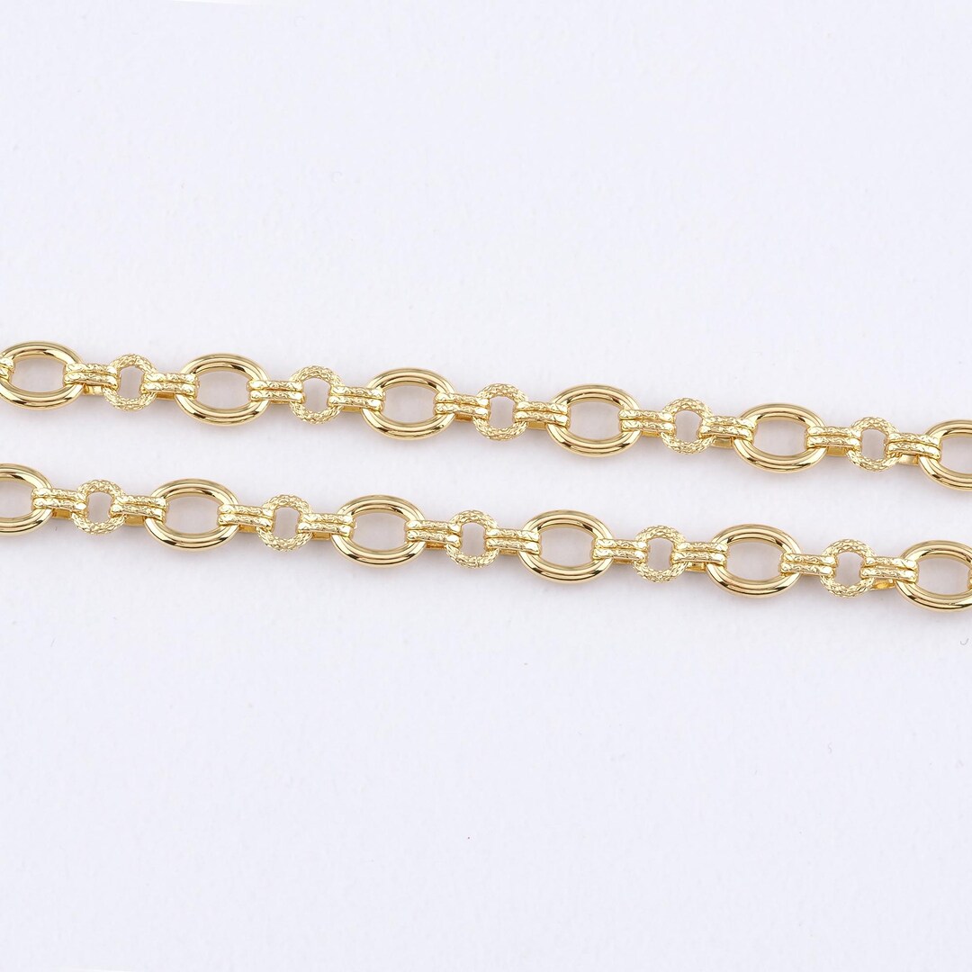 3.28feet 18K Gold Filled Round Chain,link Chain Necklace,gold Oval ...