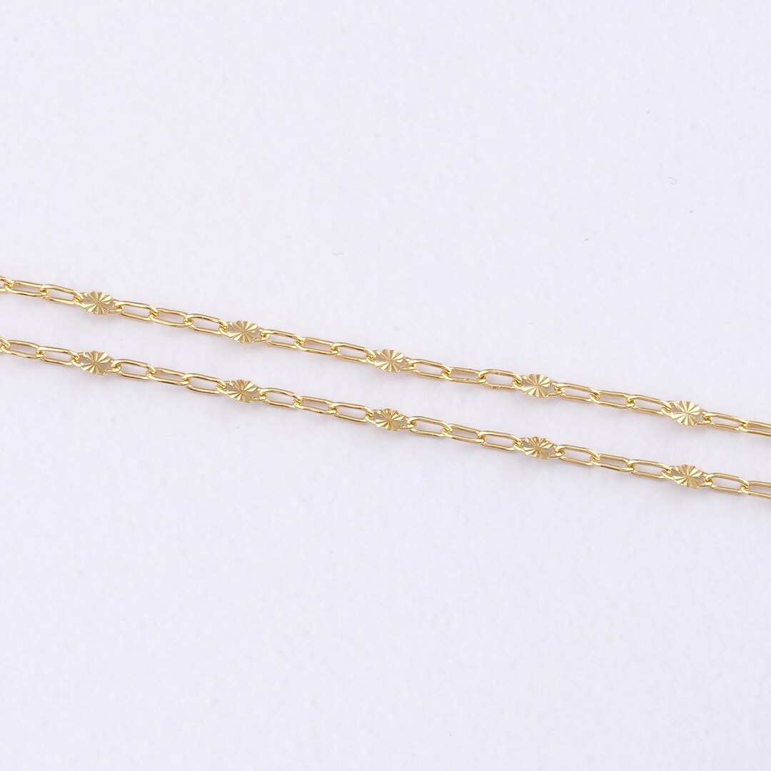 3.28feet 18K Gold Filled Paper Clip Chain,link Chain Necklace,gold Oval ...