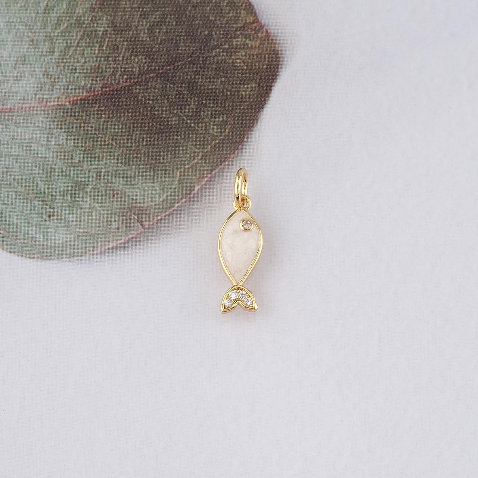 18K Gold Filled Fish Pendant,enamel Fish Charm Bracelet Necklace for ...