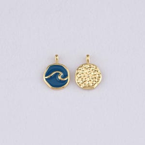 18K Gold Filled Water Element Pendant,enamel Water Charm Bracelet ...