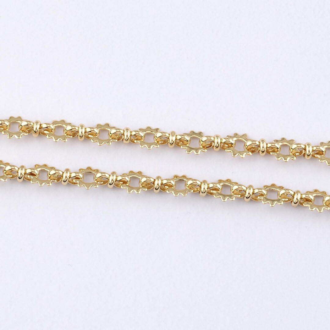 3.28feet 18K Gold Filled Sun Chain,link Chain Necklace,gold Round Chain ...