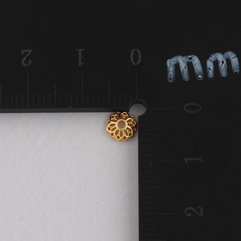 50pcs 24K Gold Filled Round Bead Cap,bead Caps for DIY Jewelry Making ...