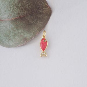 18K Gold Filled Fish Pendant,enamel Fish Charm Bracelet Necklace for ...