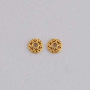 24K Gold Filled Round Bead Cap,bead Caps for DIY Jewelry Making Supply ...