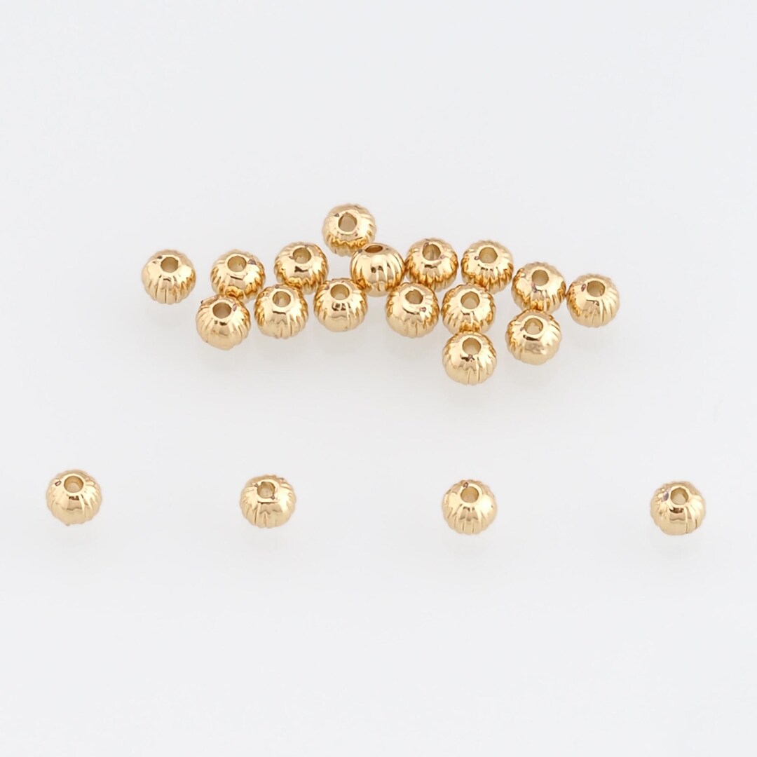 18K Gold Filled Ball Spacer Bead,personalise Ball Beads Charm Bracelet ...