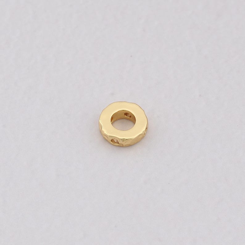 18K Gold Filled Round Flat Spacer Beads,flat Beads Charm Bracelet ...