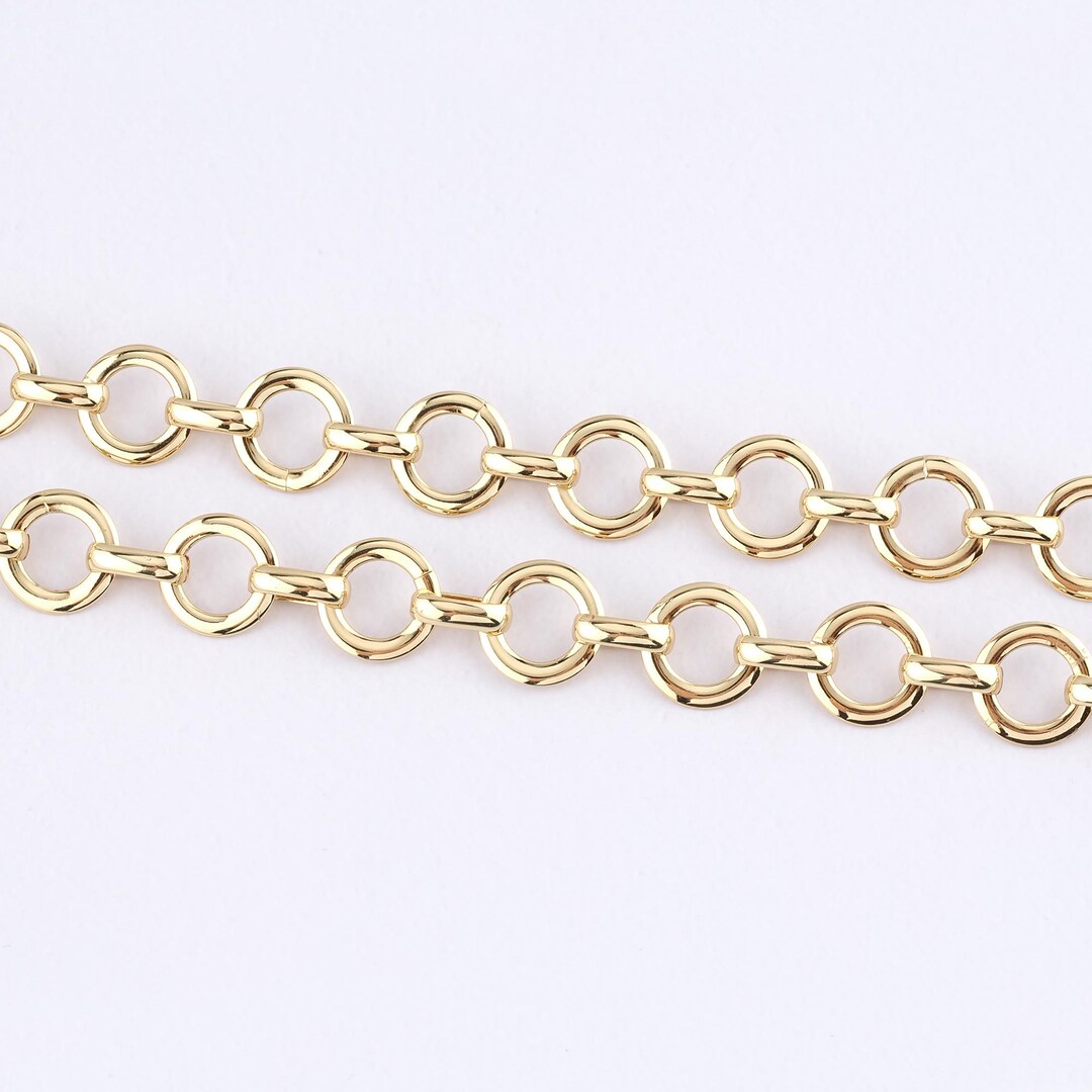 3.28feet 18K Gold Filled Round Chain,link Chain Necklace,gold Round ...
