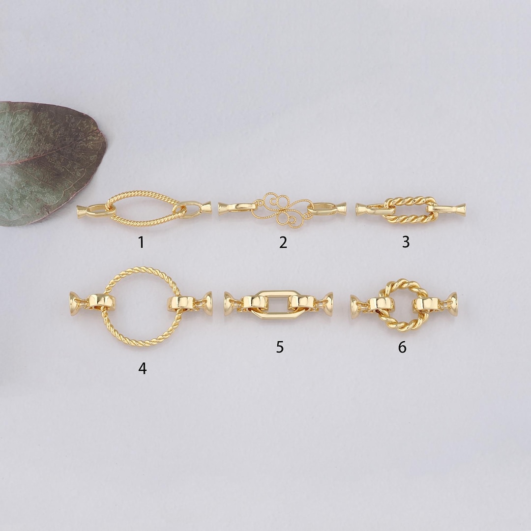 18K Gold Filled Hook Clasp,end Clasps,connector End Cap Clasp for DIY ...