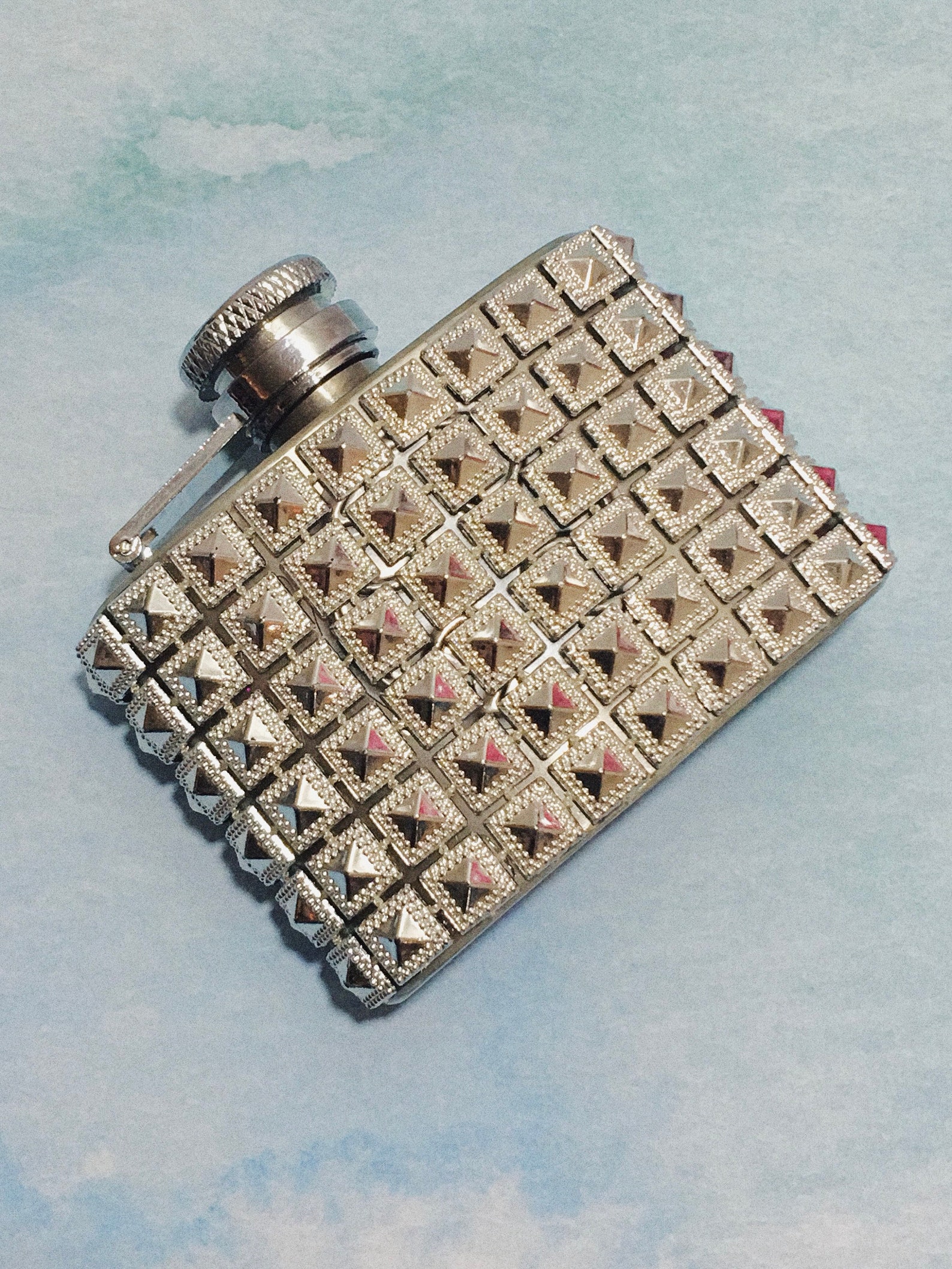 Studded Mini Flask Pyramid Studded Stainless Steel Punk Rock - Etsy