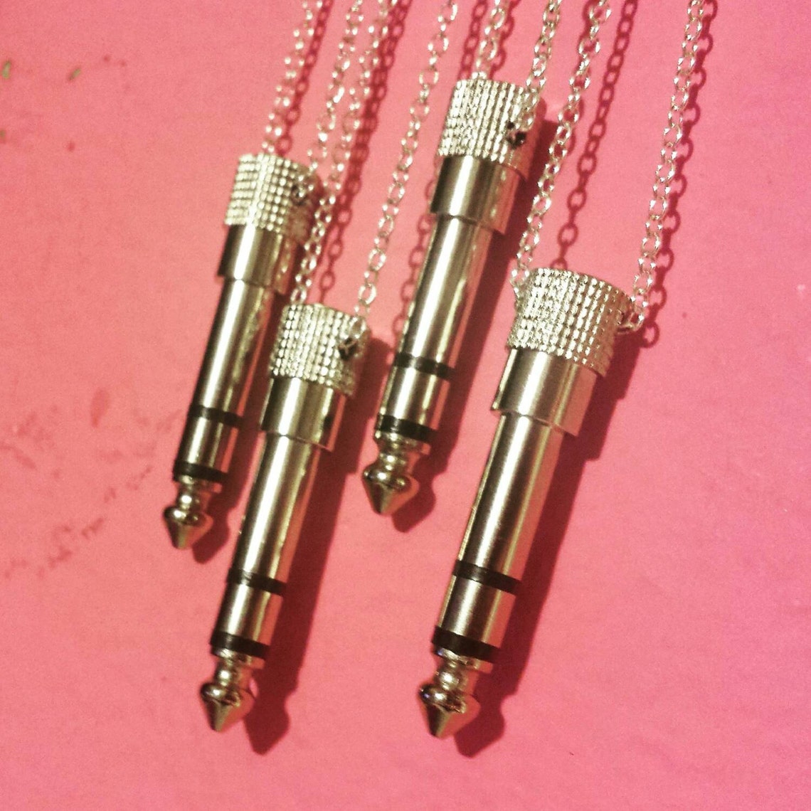 Audio Jack Necklace Silver Tone Real Headphone 1/4 | Etsy